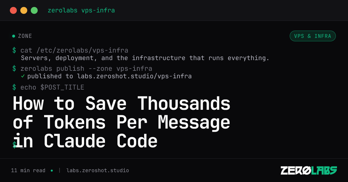 How to Save Thousands of Tokens Per Message in Claude Code | ZeroLabs